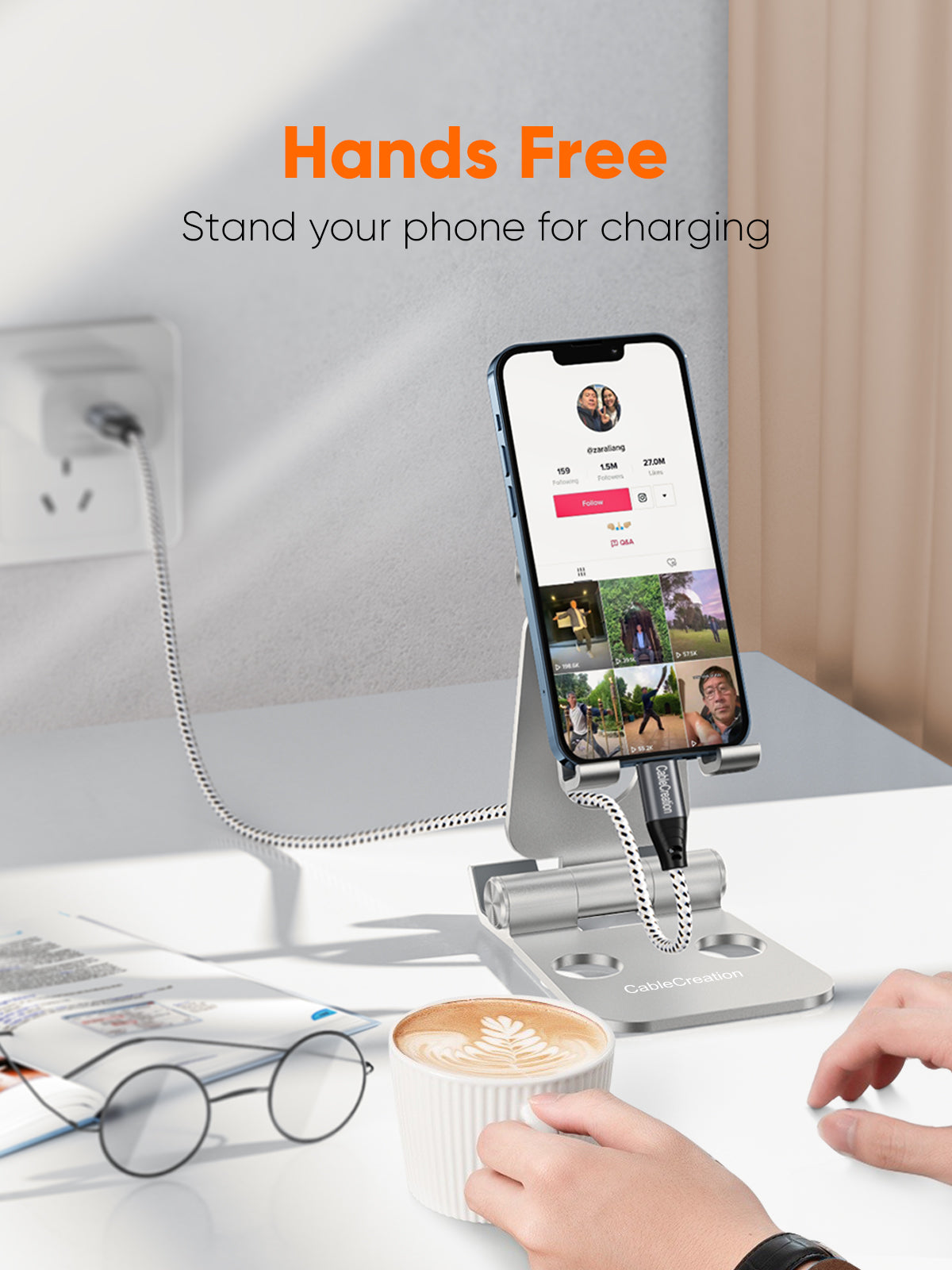 Adjustable Office Phone Stand for Desk | CableCreation