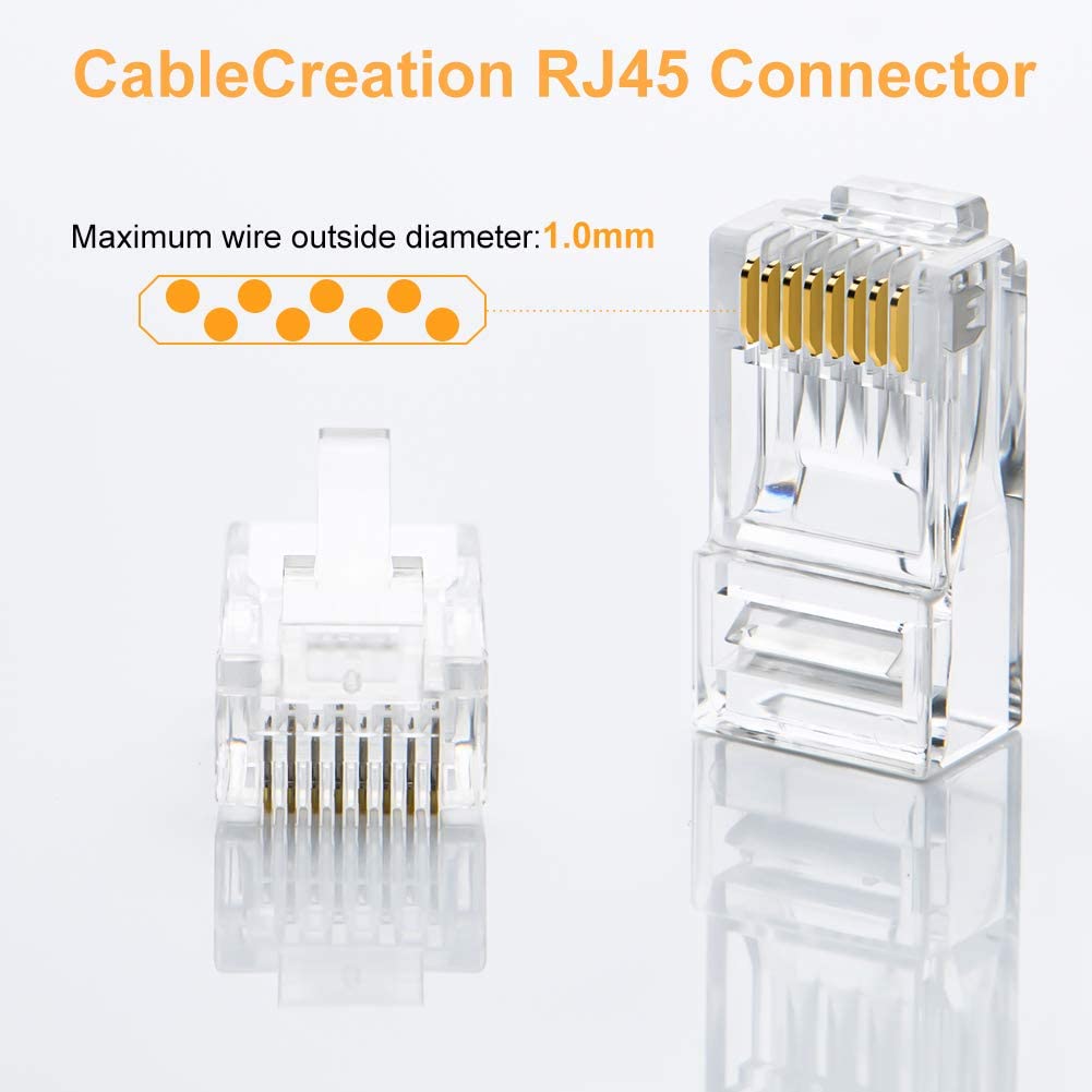 100 Pack Cat 6 RJ45 ends | CableCreation