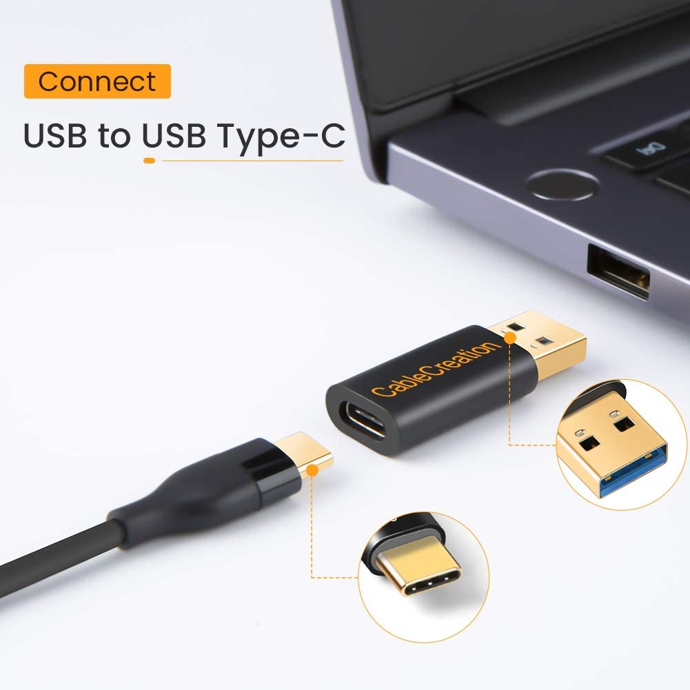 USB Male to USB C Female Adapter Converter (3 Pack) | CableCreation